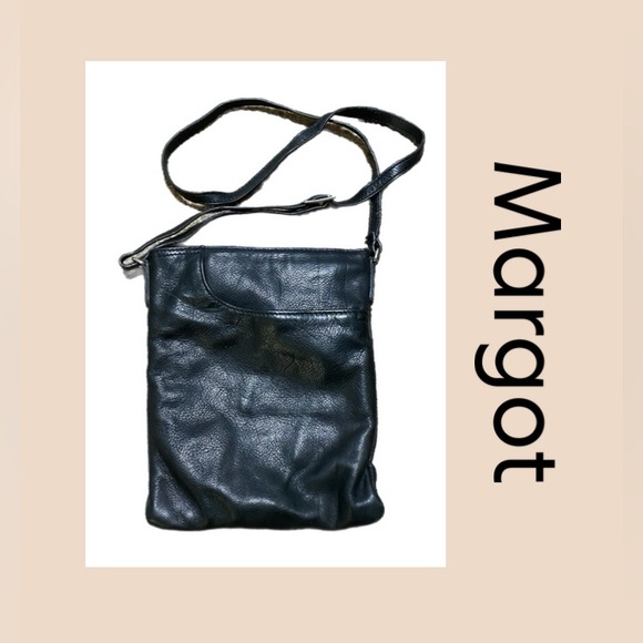margot | Bags | Vintage Margot Black Pebbled Leather Crossbody Moto Bag ...